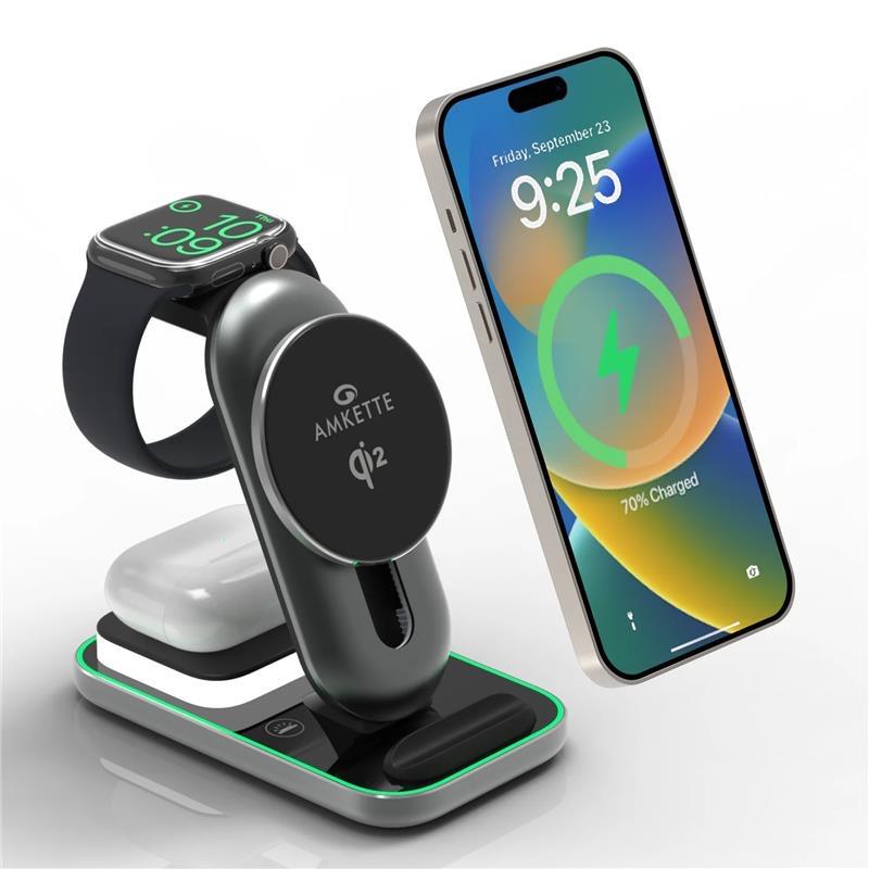 [QI-24254] Amkette - 3-in-1 Wireless Charger | Wireless Power Consortium
